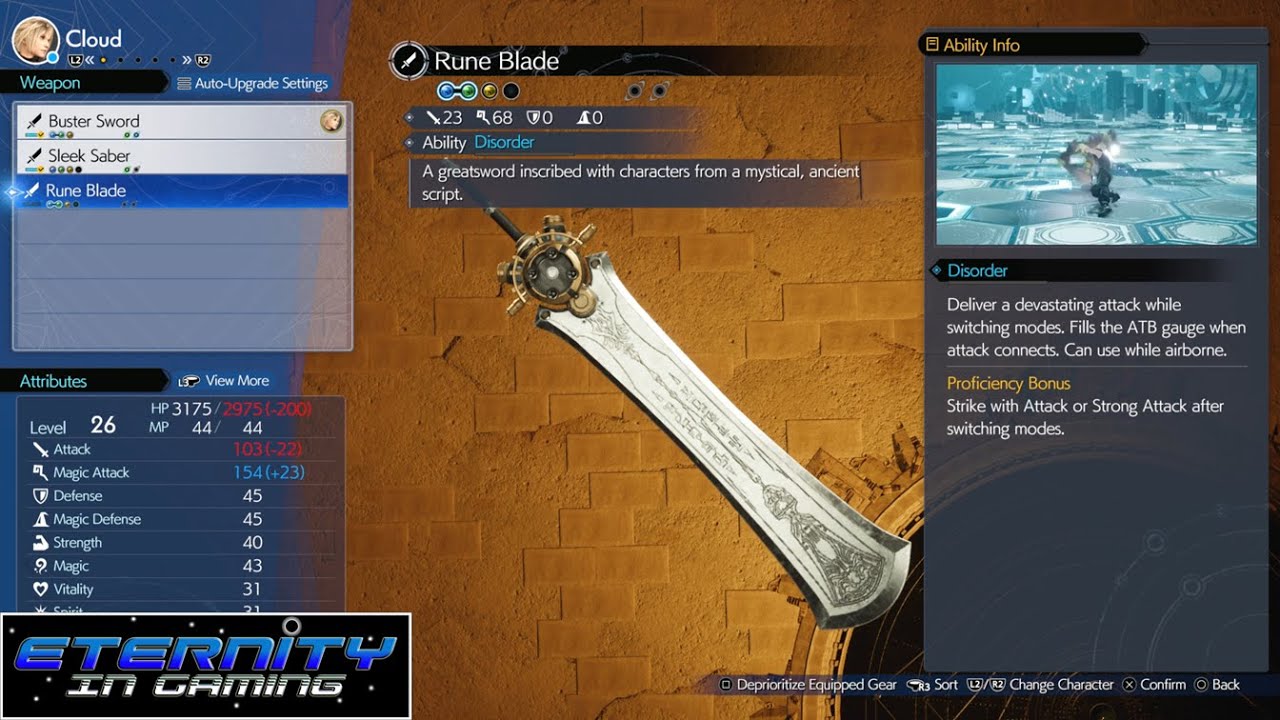 FF7 Rebirth Weapons #7 Rune Blade - Disorder - YouTube