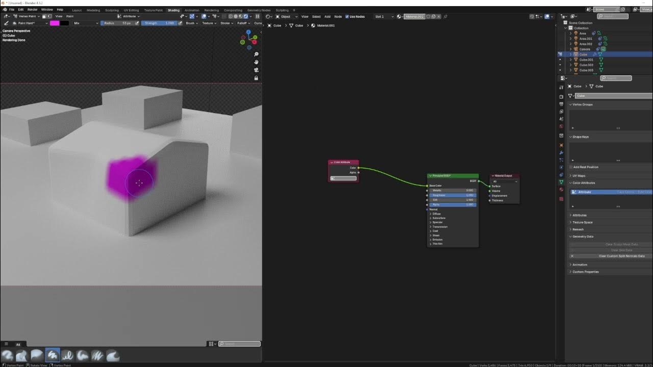Color Attribute Node in Blender Shader - YouTube