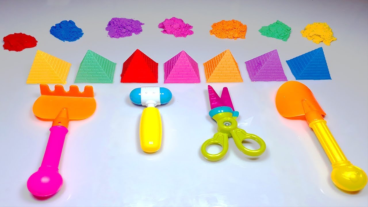 Kinetic Sand Pyramid Toys How To Make For kids - YouTube