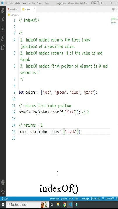 How to use indexOf method in javascript #shorts - YouTube