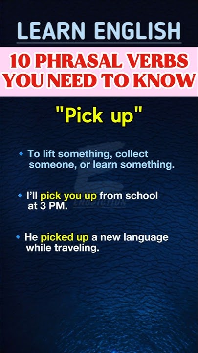Phrasal verbs you need to know! - YouTube
