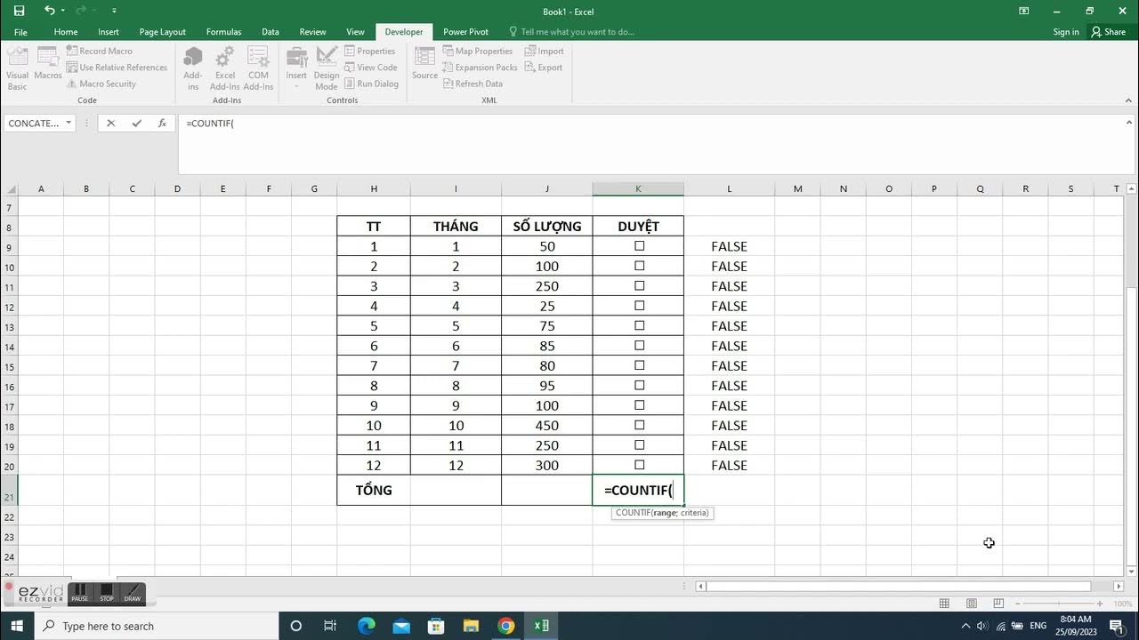 CHECKBOX + SUMIF + COUNTIF EXCEL - YouTube