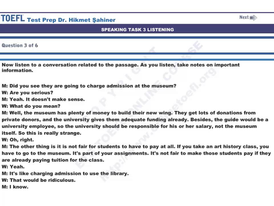 toefl soruları speaking task 3-1 toefl soruları - YouTube