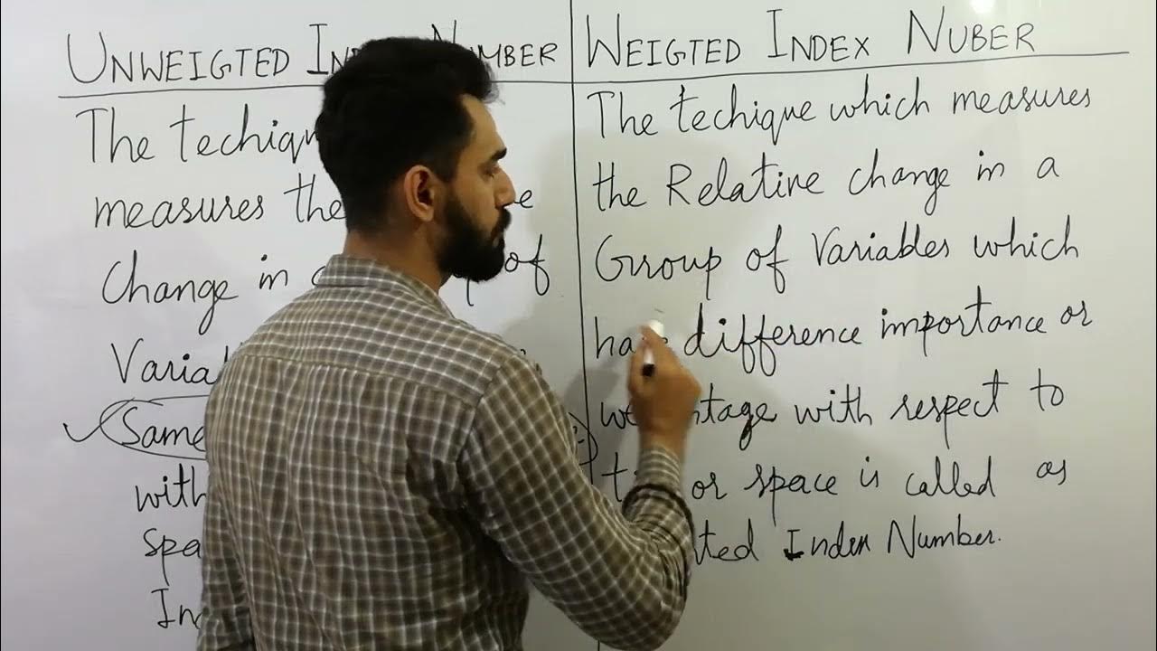 Difference between Unweighted Index and Weighted Index 2022 | Chapter 5 | Statistics Tutor - YouTube