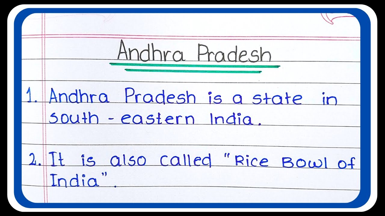 10 Lines Essay On Andhra Pradesh In English || 10 lines on andhra ...