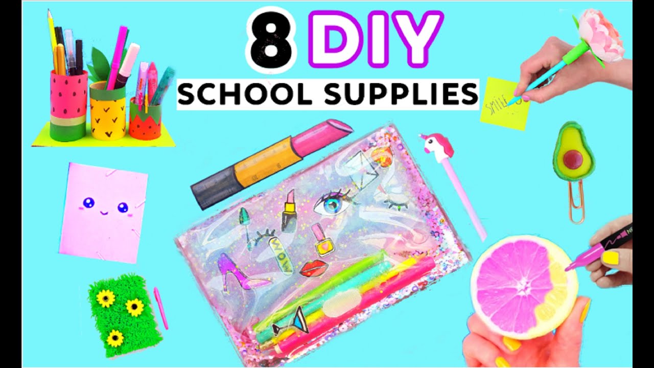 8 DIY AMAZING SCHOOL SUPPLIES IDEAS - Liquid Pencil Case, Lipstick ...