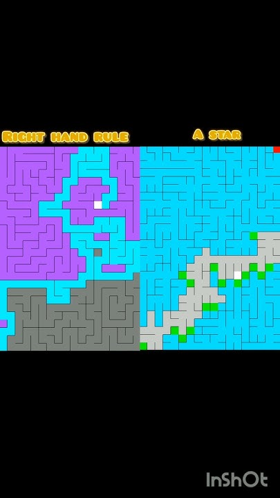 Watch the A star and Right hand rule algorithm solve a maze! Built with Python and Pyglet. - YouTube