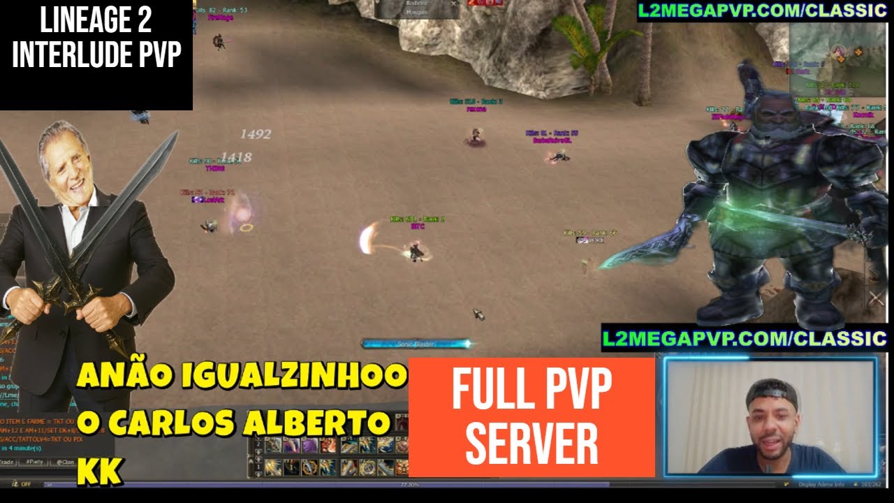 LINEAGE 2 MEGA PVP CLASSIC - O ANÃO MAIS BRUTO DO SERVER - LINEAGE 2 ...