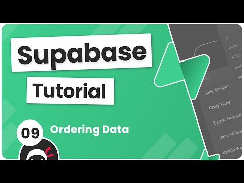 Supabase Tutorial #9 - Ordering Data - YouTube