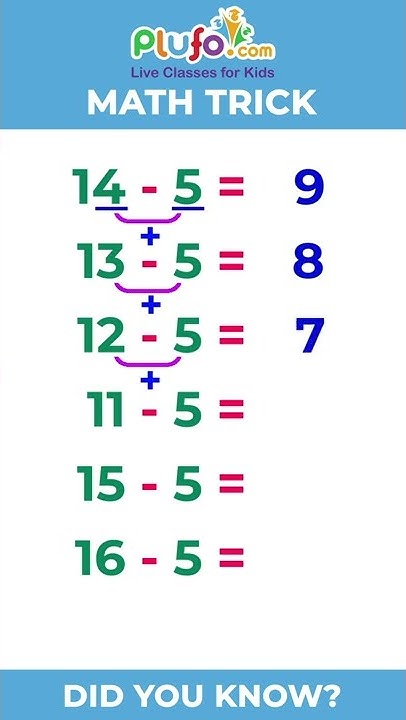 Amazing Subtraction Trick for Kids - Math Trick #math #trick # ...