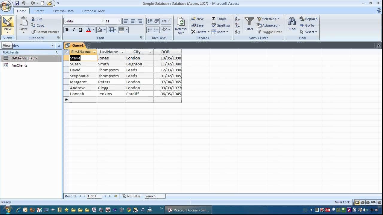 How to create a simple Microsoft Access Query - YouTube