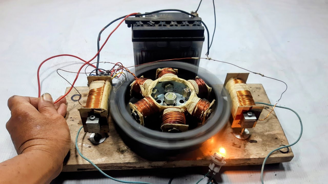Saya membuat energi listrik dan generator brushless dengan 6 magnet ...