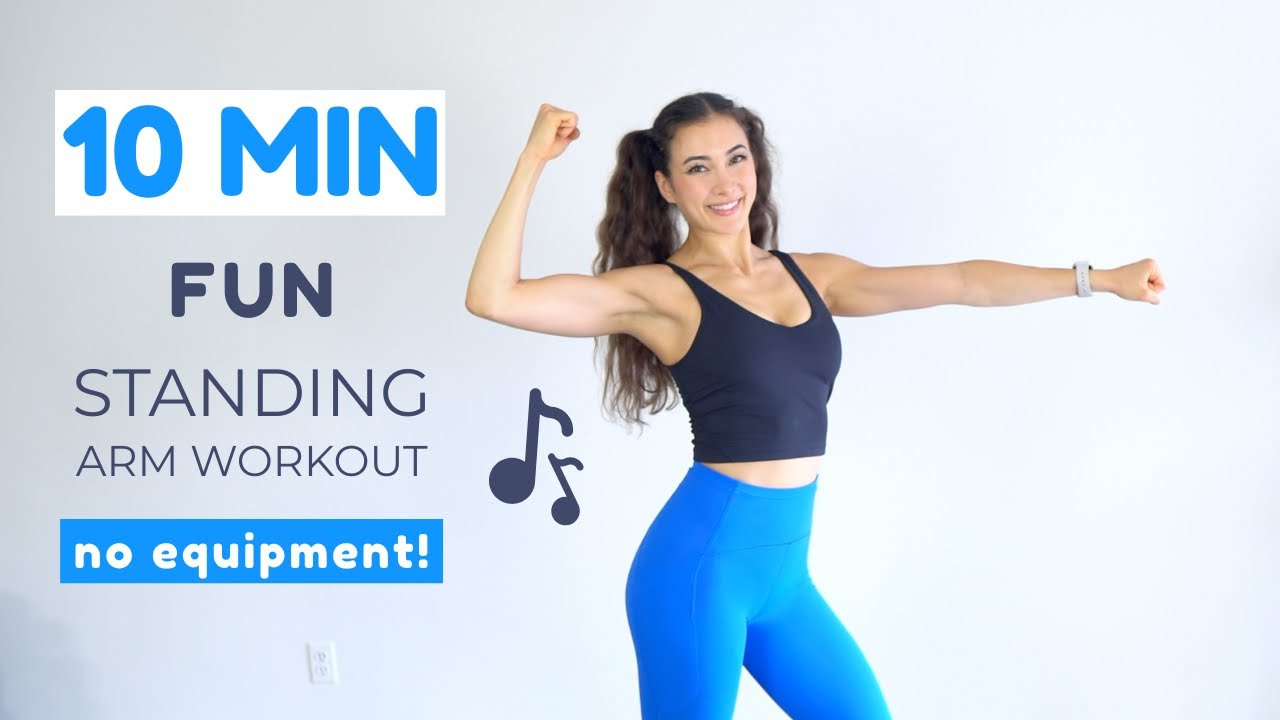 10 Min AT HOME Toned Arms Workout // Standing + No Equipment - YouTube