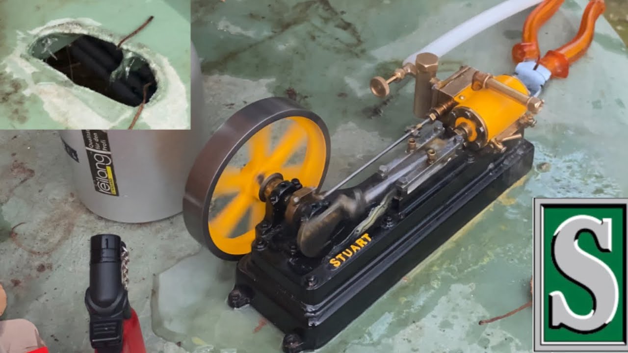 The first steaming of the Stuart 500 Boiler and Stuart S50 Steam Engine ...