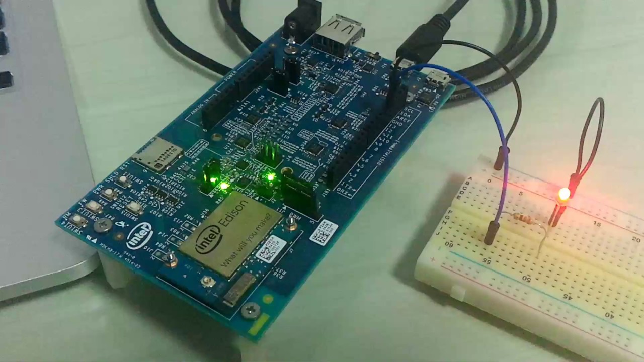 Blink an led with Android Things and Intel Edison - YouTube