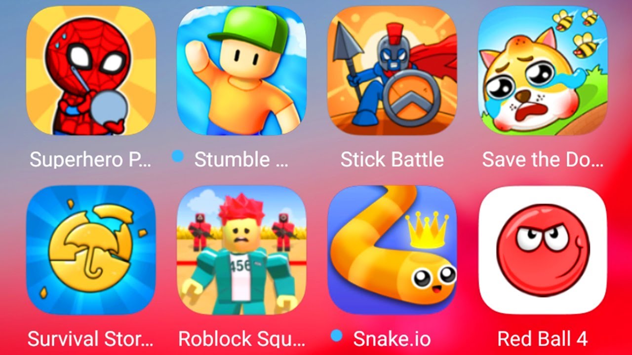 Superhero Play 456,Stumble Guys,Stick Battle,Save The Doge,Survival ...