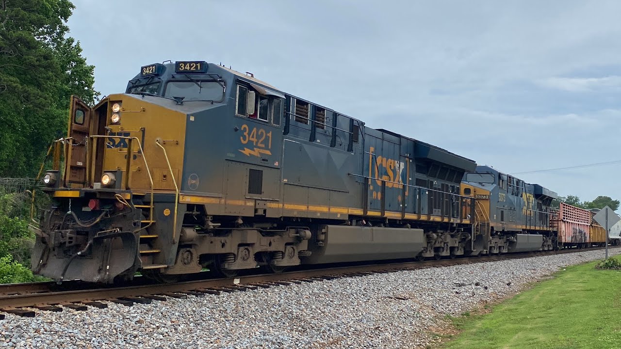 CSX 3421 with a good K5LA leads a long CSX M652!! 5-17-2024 - YouTube