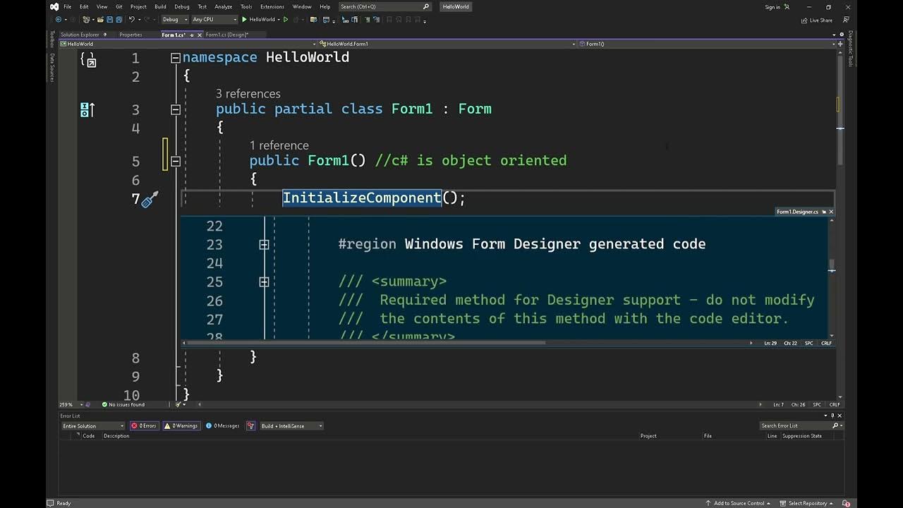 C# - namespace class - Click Event Handler - Microsoft .NET - YouTube