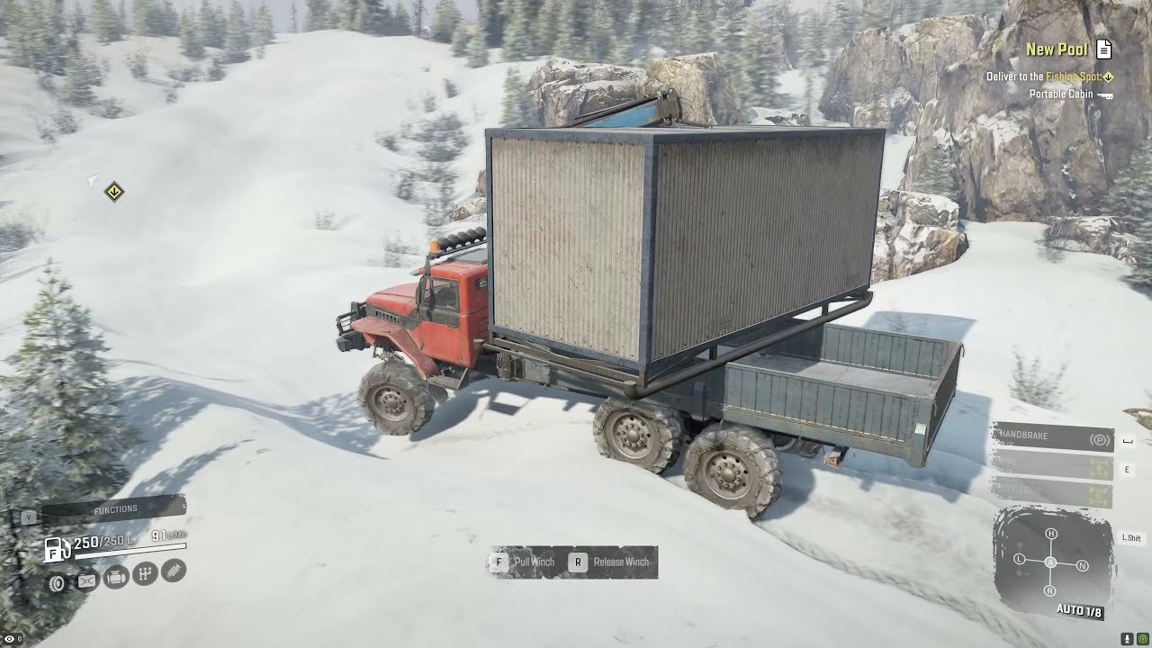 Snowrunner Imandra(New Pool)Deliver to the Fishing Spot,Portable Cabin ...