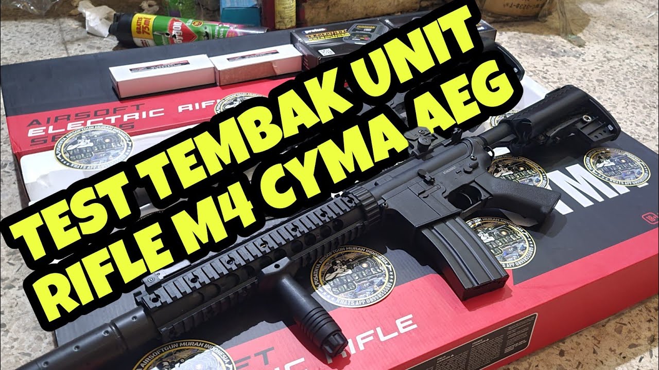 TEST TEMBAK UNIT RIFLE M4 CARBINE AEG - YouTube