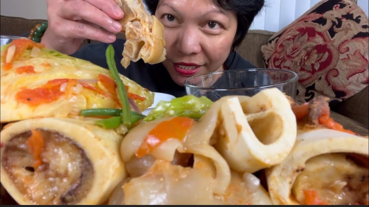 POCHERO BEEF BONE MARROW + OX FEET MUKBANG | MUKBANG PHILIPPINES - YouTube