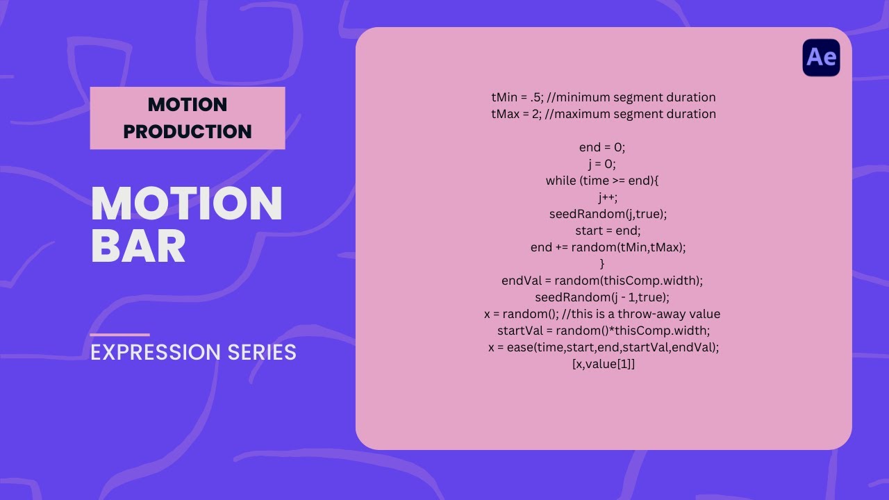 MOTION PRODUCTION || Random motion effect on shape layer || Expressions ...