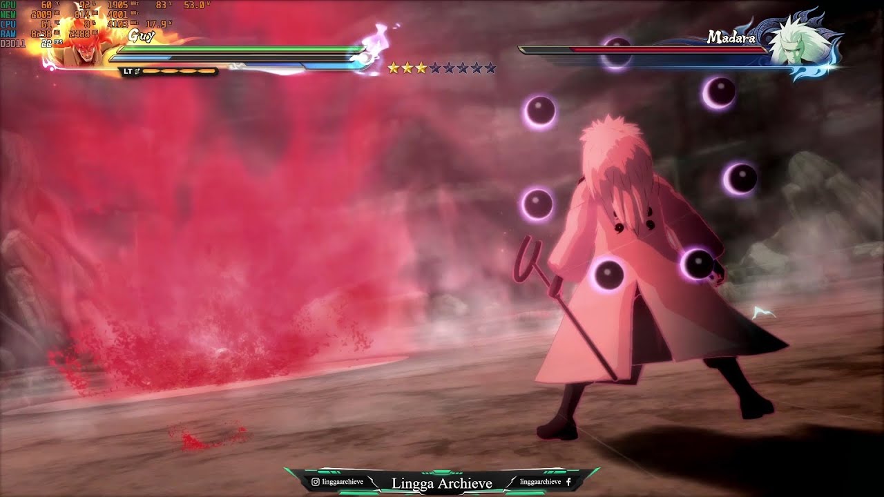 SERU ! Guy sensei hachimon tonkou no jin Vs Madara Rikudou | Naruto ...