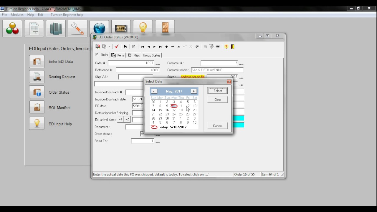INPUT ORDER STATUS - YouTube