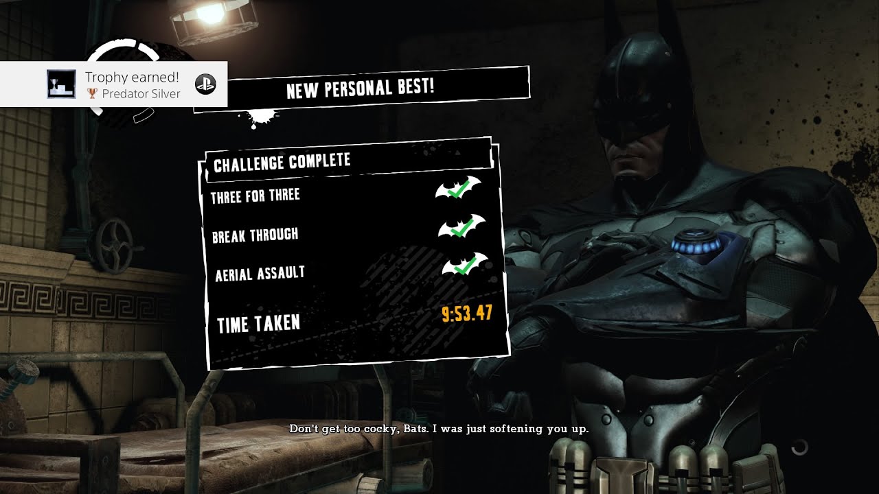 Batman: Return to Arkham - Arkham Asylum - Predator Silver Trophy - YouTube