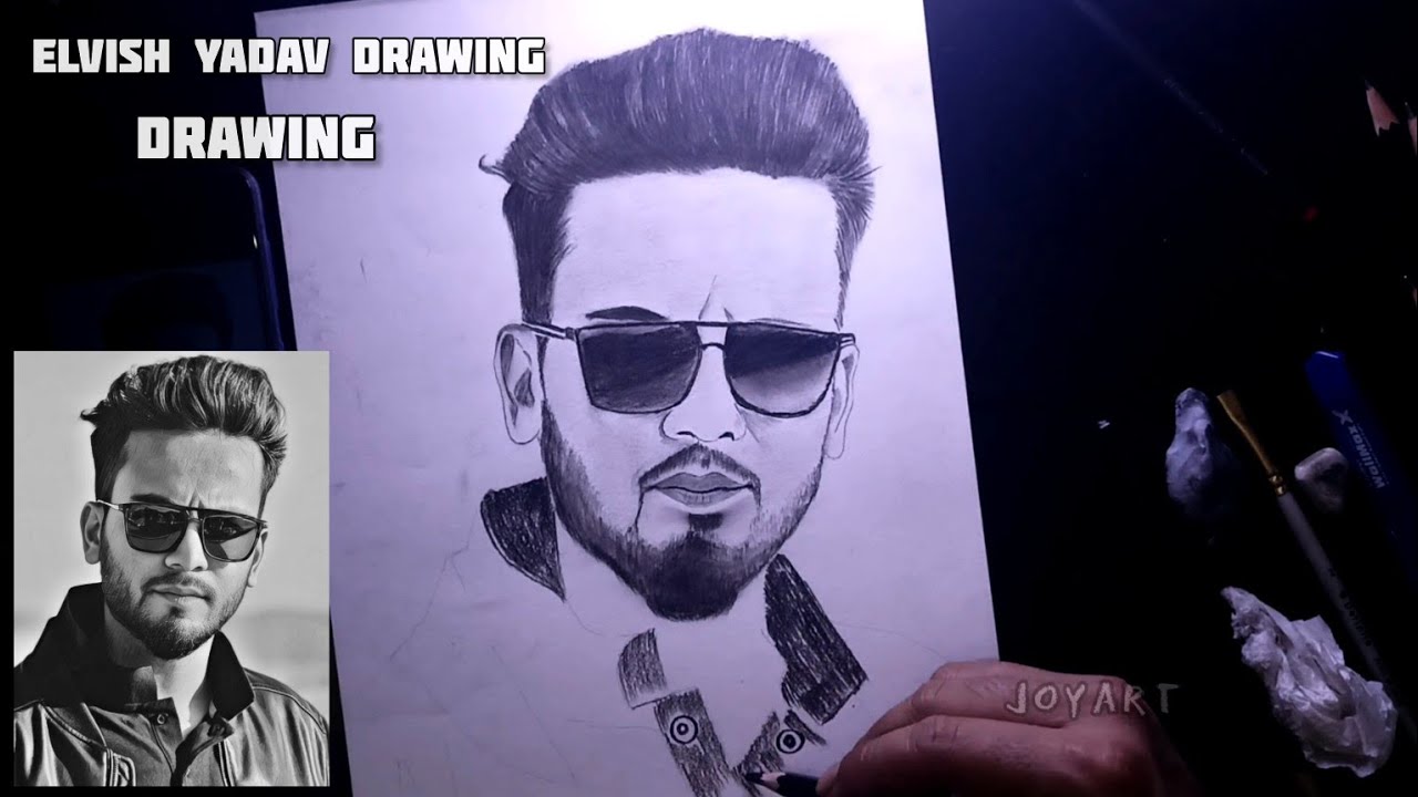 how to draw elvish yadav bigboss Elvish yadav drawing sketch August 30 ...