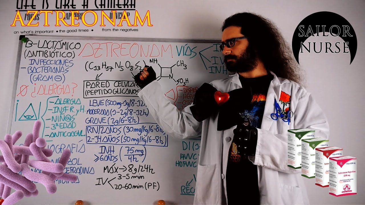 💊 Aztreonam "Azactam" (Antibiótico Betalactámico) - YouTube