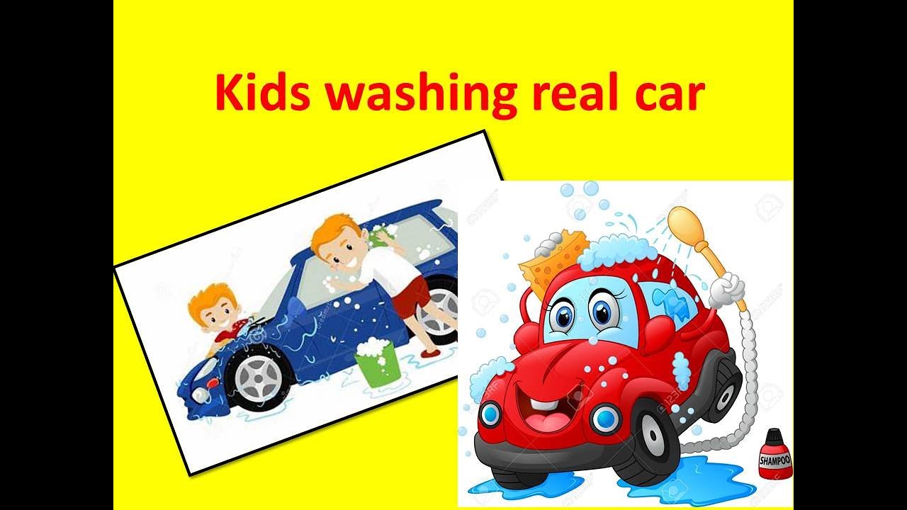 kids washing real car, carwash fun video for kids - YouTube