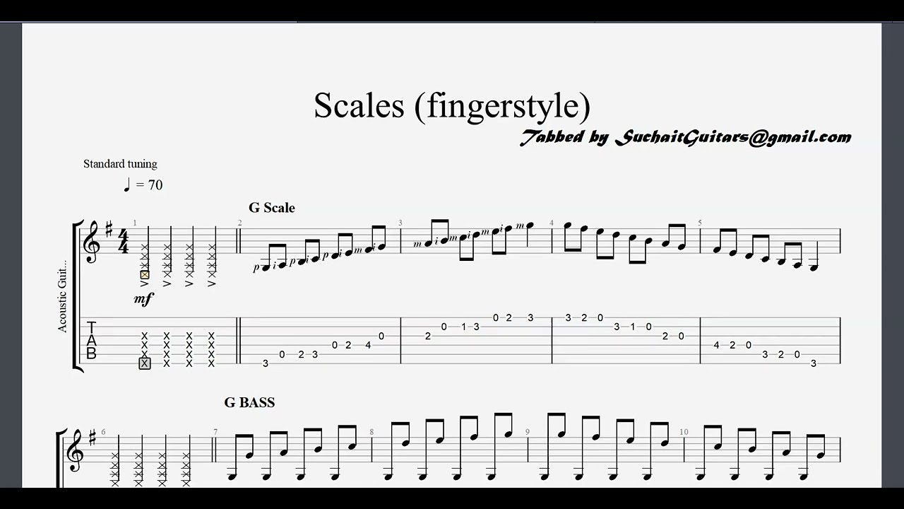 Fingerstyle Exercises in the key of G major - YouTube