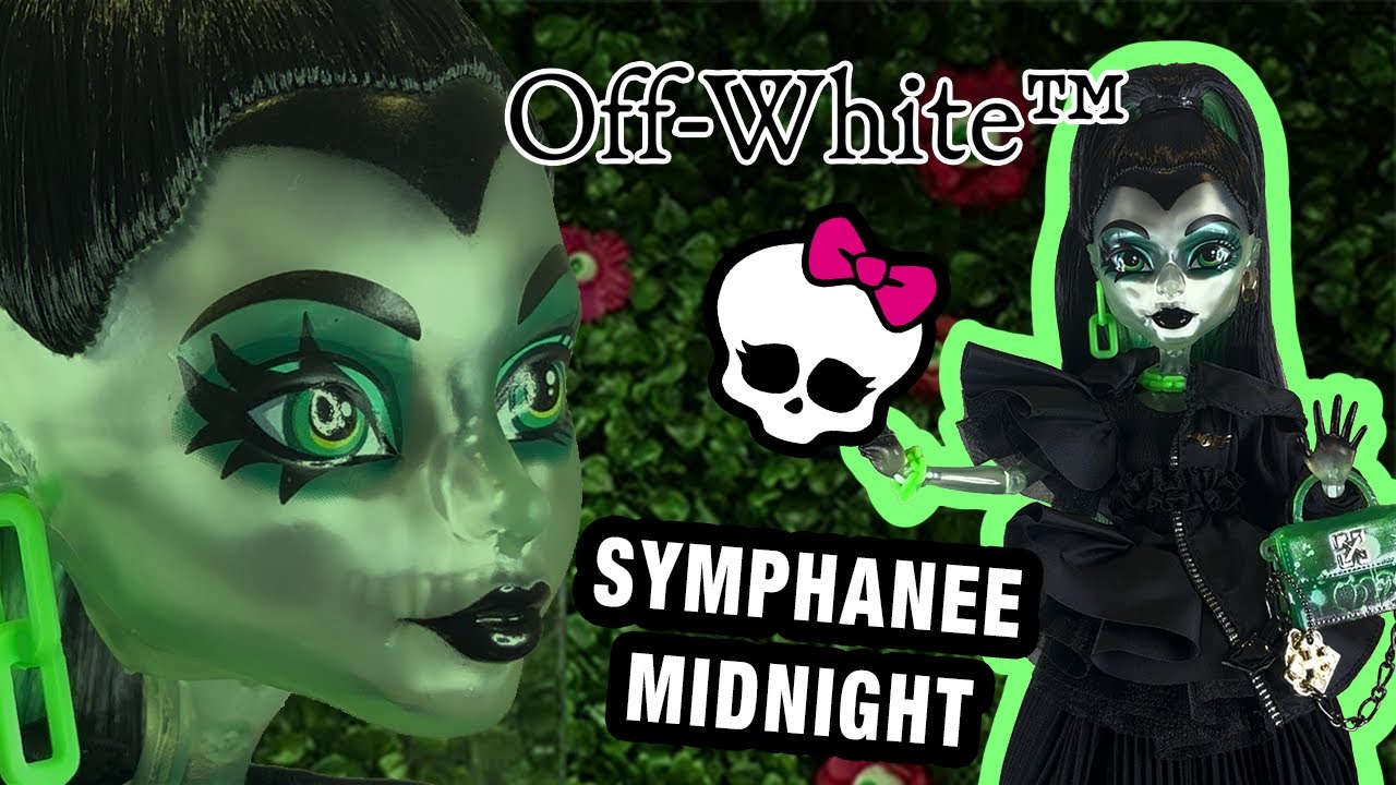 MY NEW FAVORITE! | Monster High c/o Off-White Symphanee Midnight doll unboxing & review! 💚🖤 ...