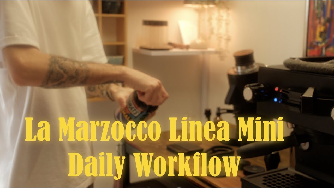 La Marzocco Linea Mini Daily Workflow / Routine + Latte art - YouTube
