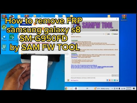 How to remove FRP samsung galaxy s8 SM- G950FD by SAM FW TOOL - YouTube
