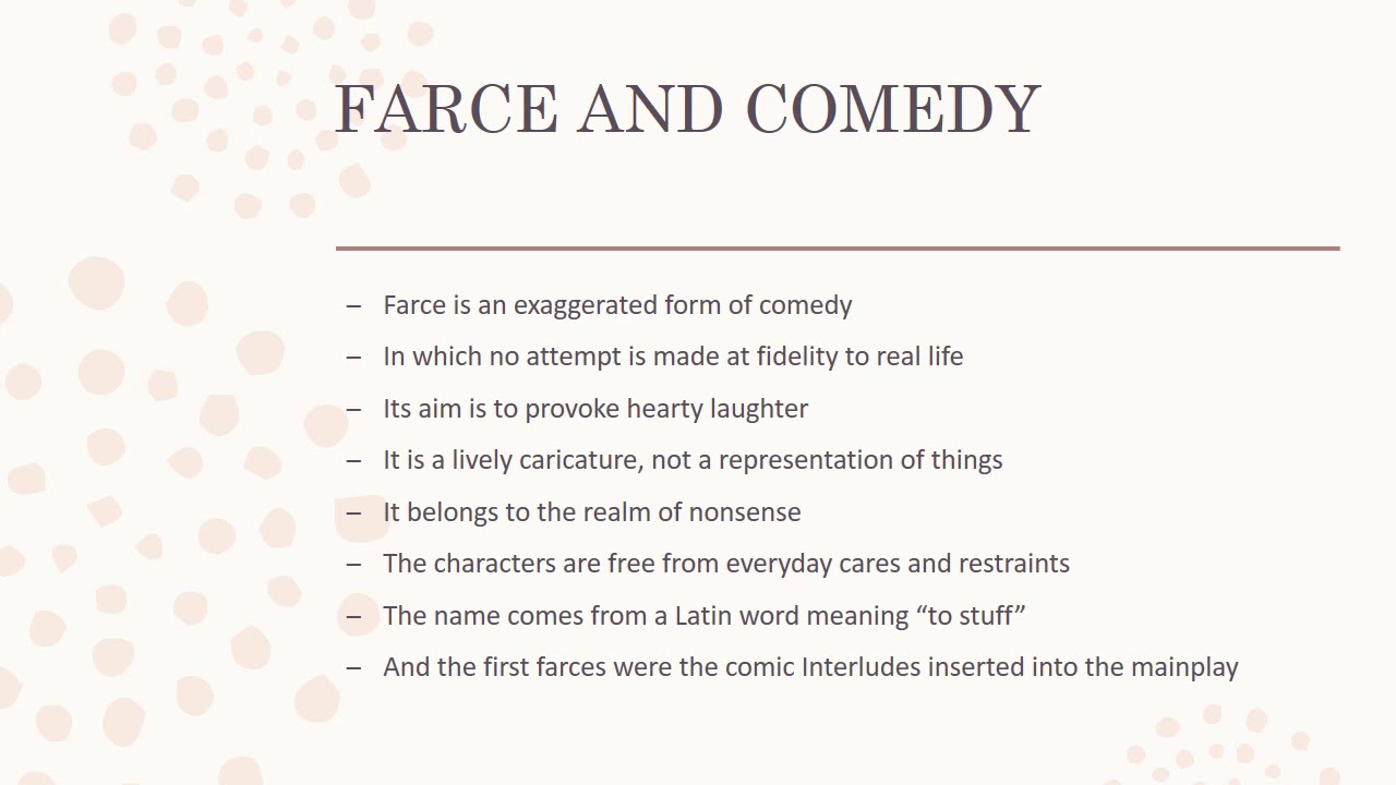 FARCE AND COMEDY - YouTube