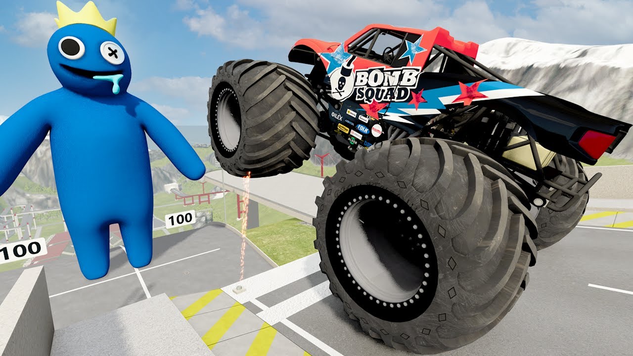 Cars vs Blue From Rainbow Friends | Random Cars Total Destruction - YouTube