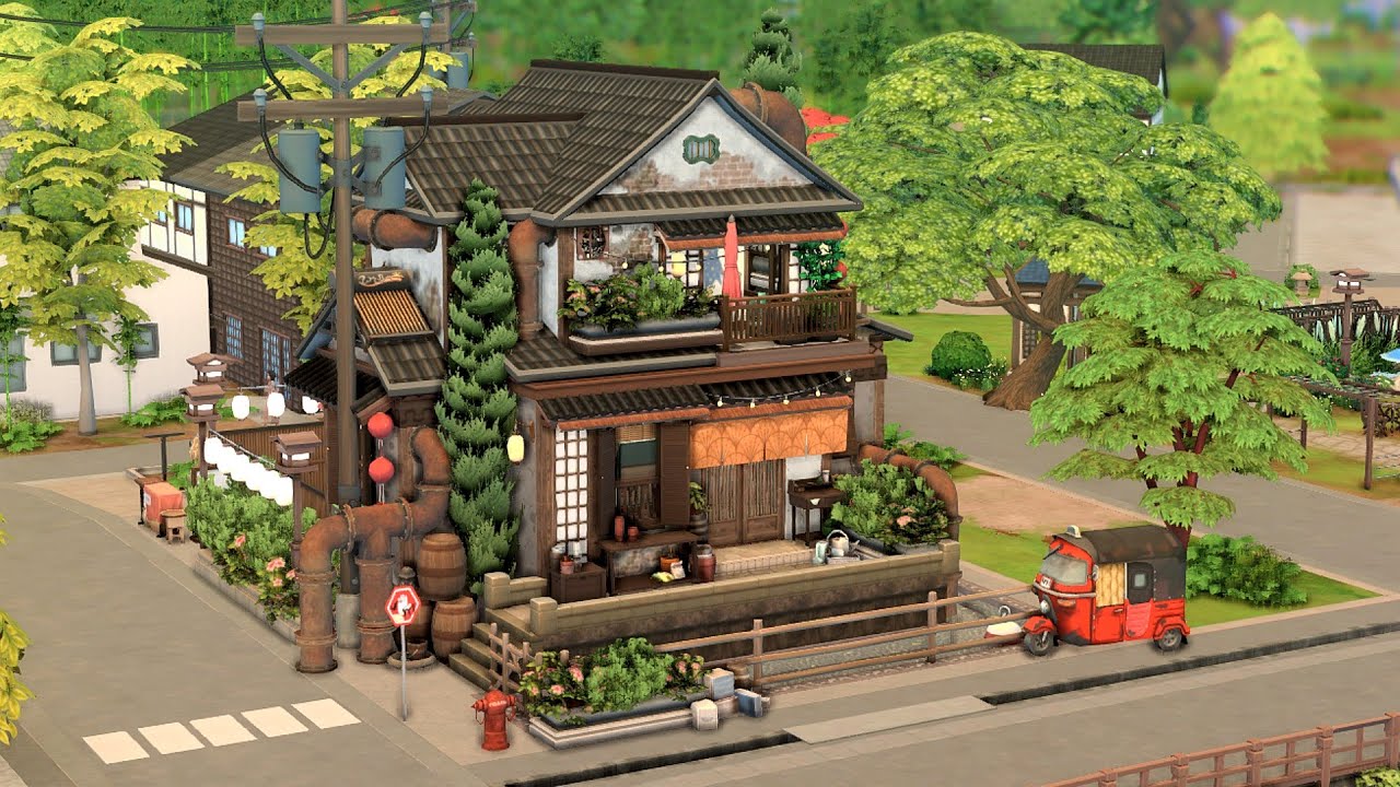 Japanese House in Mt. Komorebi || The Sims 4 Speedbuild Video - YouTube
