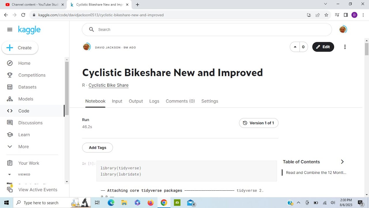 Kaggle/Cyclistic Bikeshare: New And Improved (vid 01) - YouTube