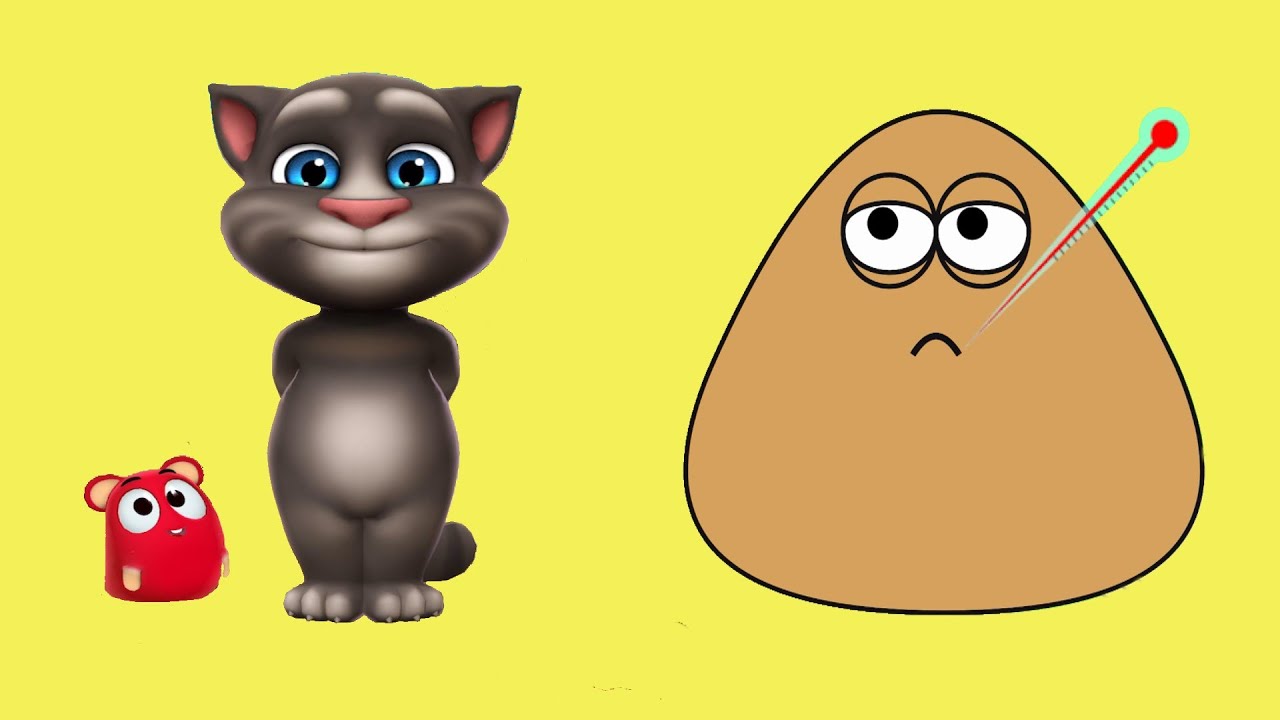 El gato Tom y Pou en español - El gato Tom y Pou juegan juntos ...