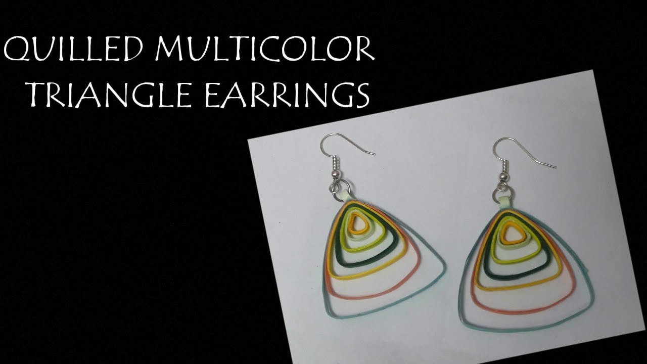 Quilling earrings tutorial | Triangle shaped earrings | quilled ...