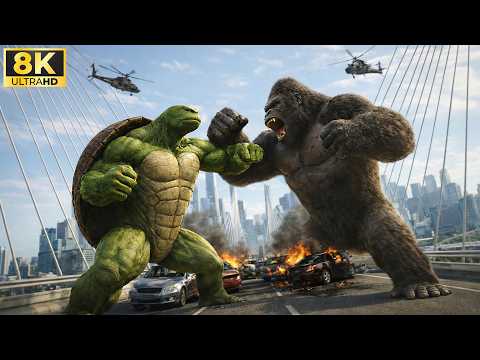 King Kong vs Giant Turtle Man: The Biggest Clash Begins in the Ocean | King Kong Full Movie