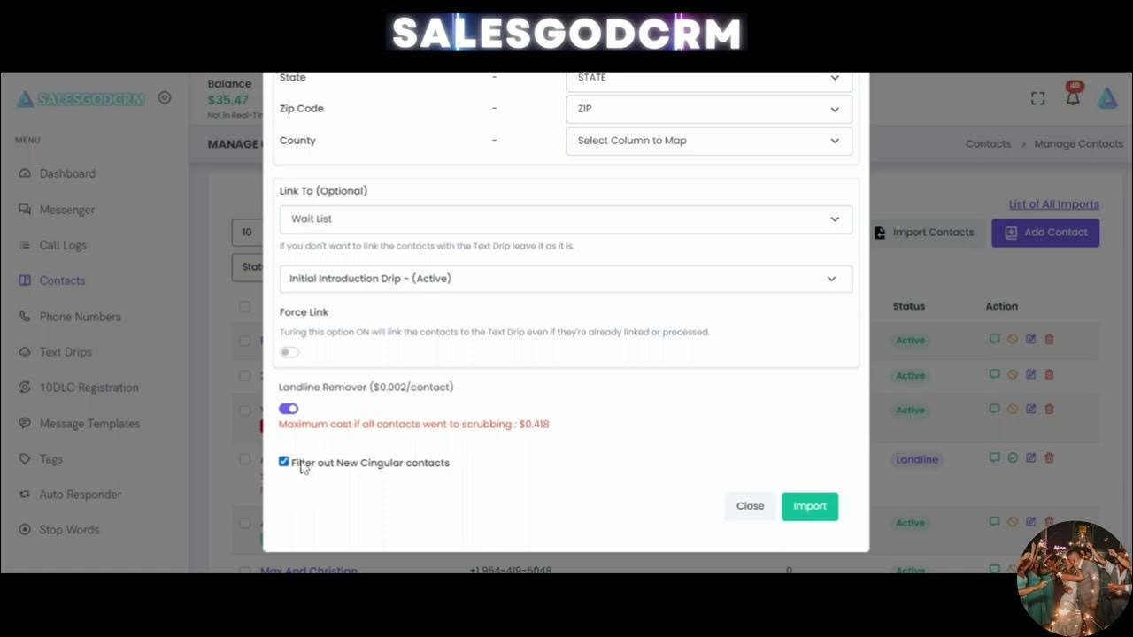 SalesGodCrm- Importing Leads, Sending Out Your First Text Message, and Checking Textdrip ...