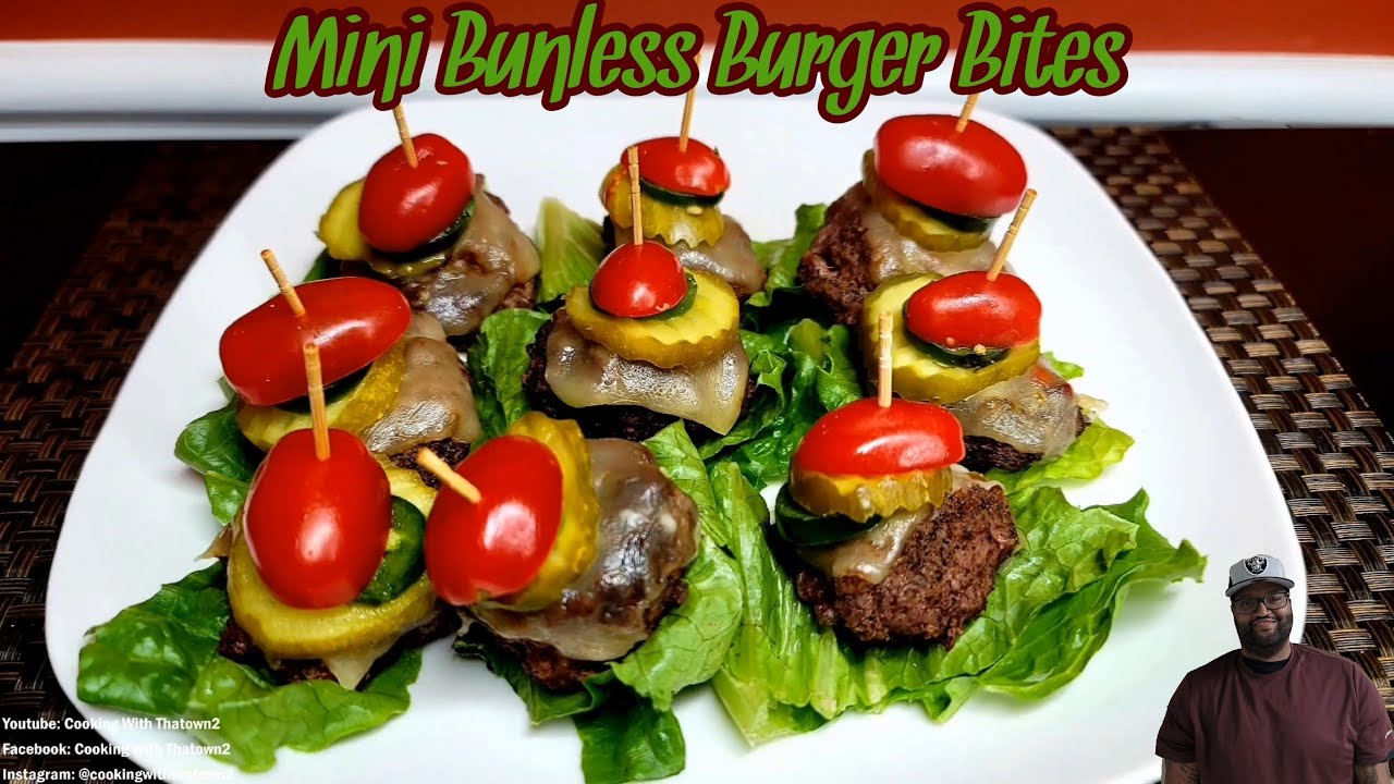Game Day Food & Football | Mini Bunless Burger Bites | NFL Week 10 ...