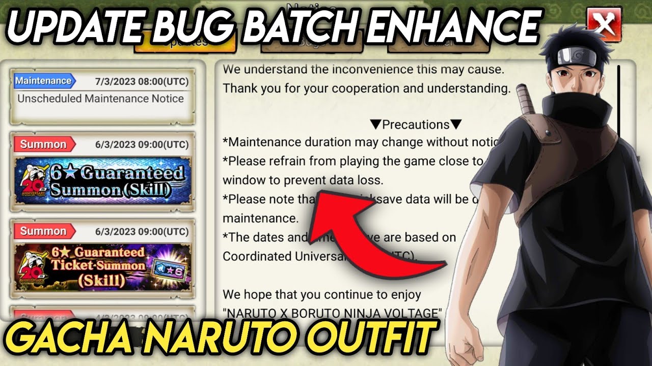 PENJELASAN UPDATE BUG BATCH ENHANCE,SUMMON NARUTO - NARUTO X BORUTO ...