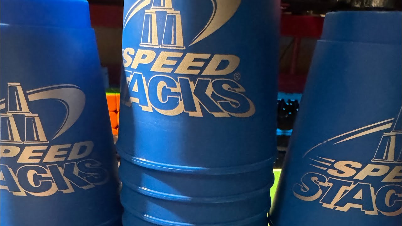 My first recorded attempts at speed stacking - YouTube