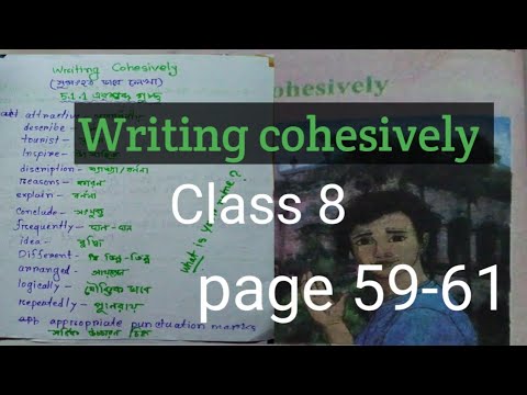 Class 8 English writing cohesively ।। page 59-61 - YouTube