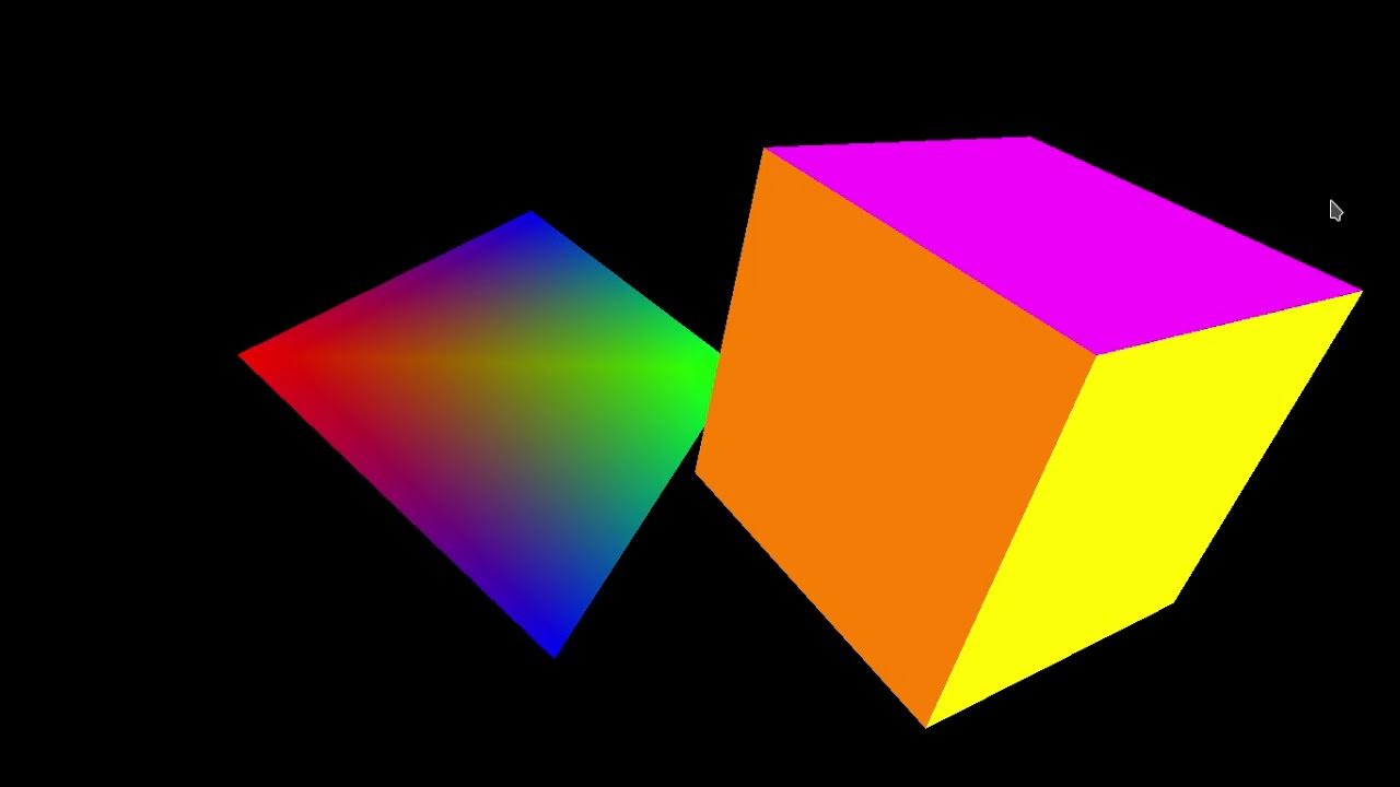 GLUT OpenGL LUBUNTU CodeBlocks Project Cube & Pyramid - YouTube