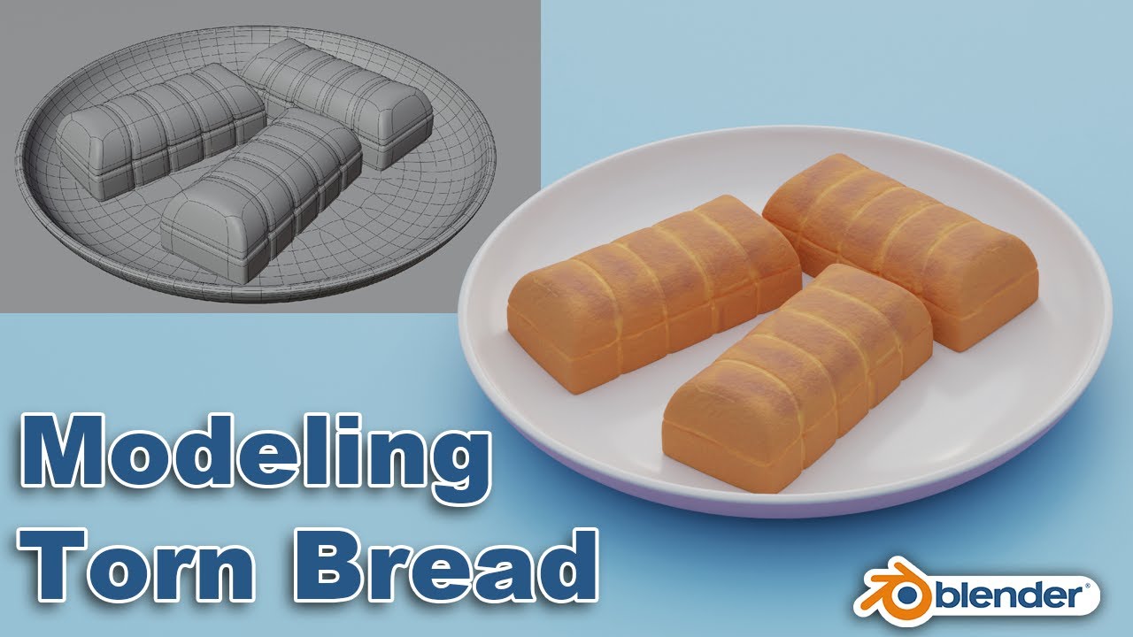 Modeling Tutorial-Torn Bread Modeling &Texturing, Blender Tutorial ...